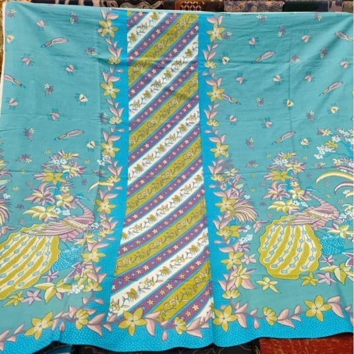 Jual Kain batik solo merak encim tosca | Shopee Indonesia