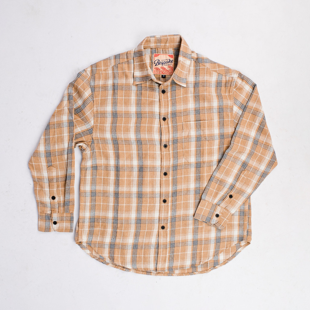 Jual Bespoke Project - Flynn Flannel Khaki | Shopee Indonesia
