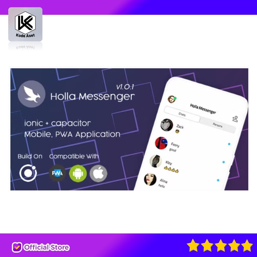 Jual SOURCE CODE APLIKASI HOLLA MESSENGER - IONIC 6 - PWA MOBILE APP BY FUZITECH | Shopee Indonesia