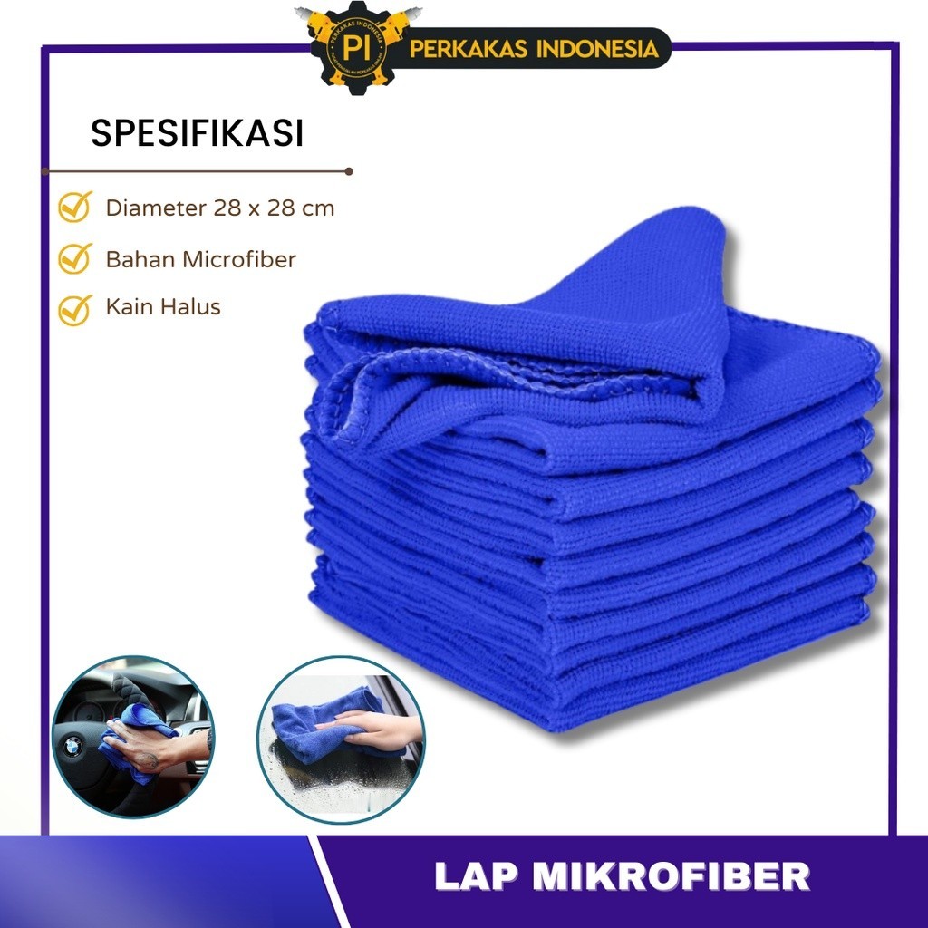 Jual Kain Lap Microfiber Serbaguna Lap Pembersih Motor Kain Lap ...