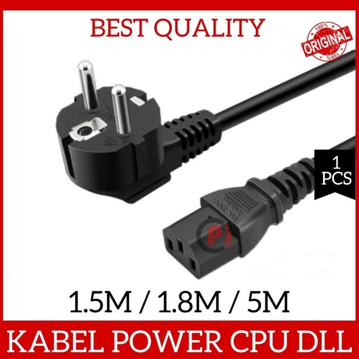 Jual Kabel Power Listrik Adaptor Komputer CPU PSU Panjang 1.5 1.8 5 ...