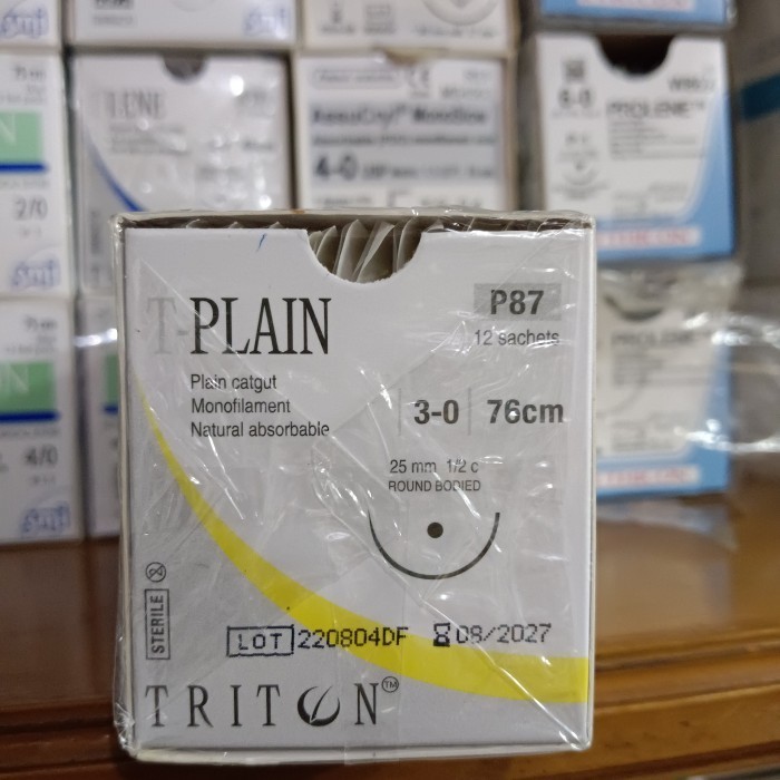 Jual T PLAIN 3/0 roundbodied P87 ( monofilament absorbable) | Shopee ...