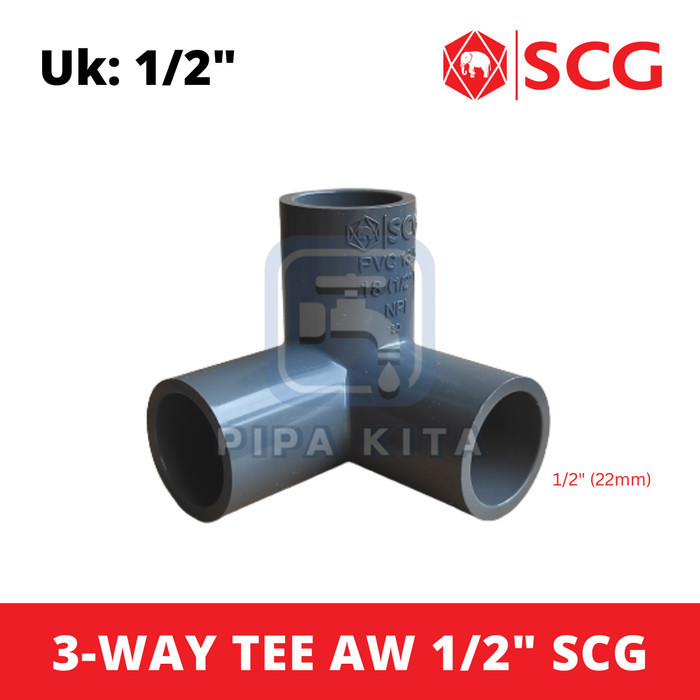 Jual 3 Way Tee AW 1/2 Inch SCG PVC Tebal Tee Elbow 3 Sudut 3 Lubang T ...