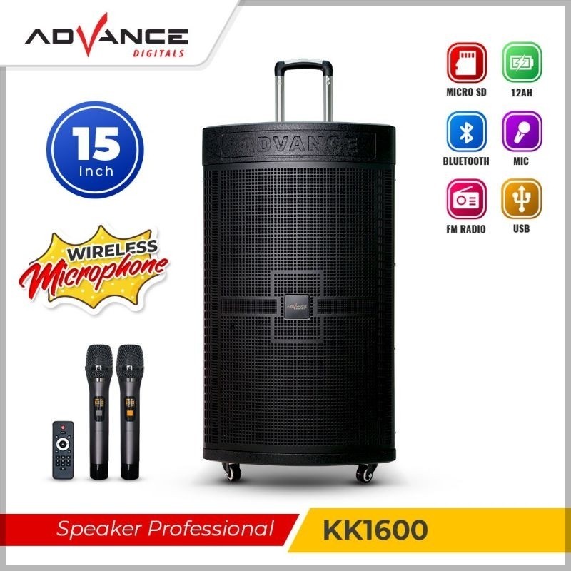 Jual Speaker Portable Bluetooth 15 Inch KK1600 Advance ug5 | Shopee Indonesia