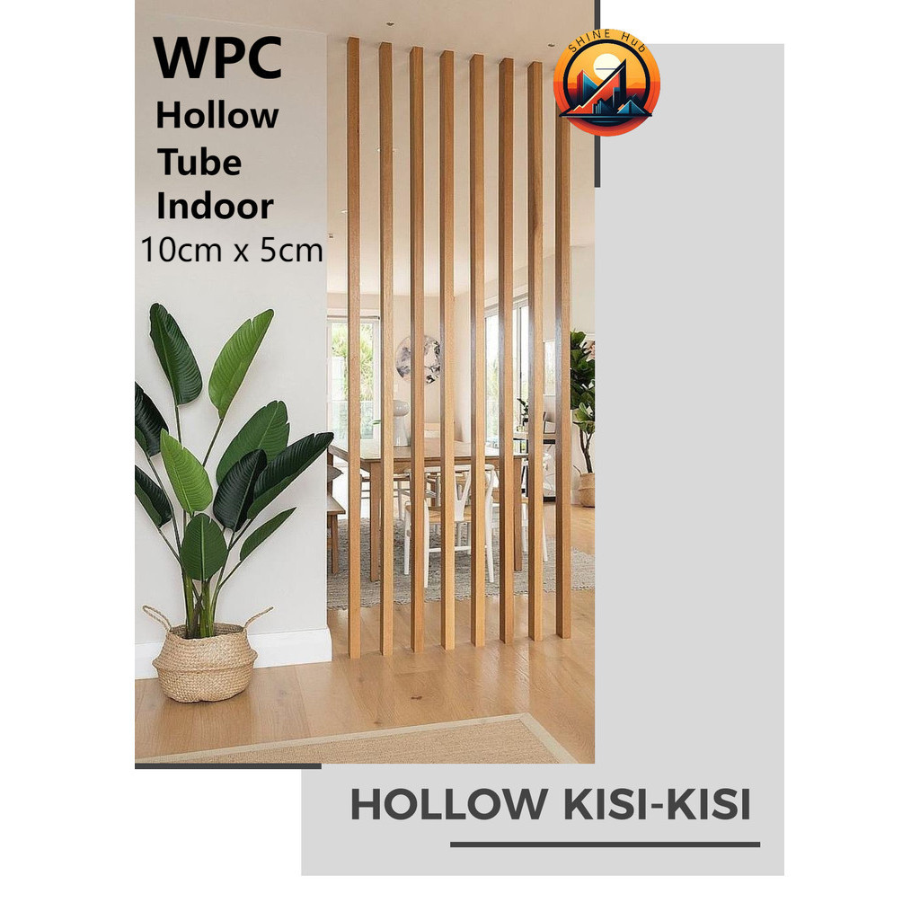 Jual Panel Kisi WPC Hollow Tube/ Partisi Kisi Kisi Square Indoor Pembatas Ruangan Minimalist ...