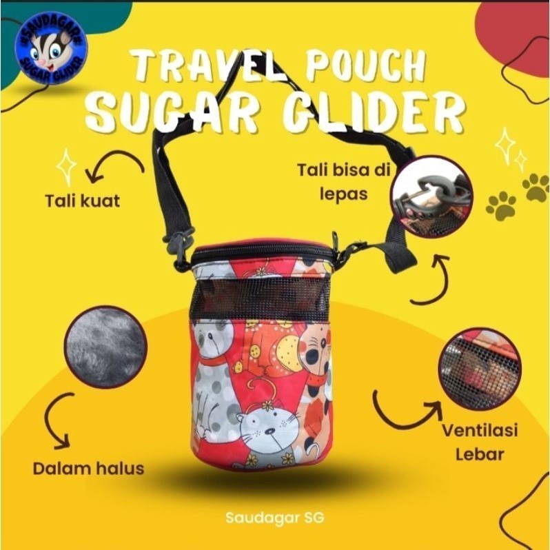 Jual COD Trevel pouch sugar glider model tabung/tas sugar glider ...