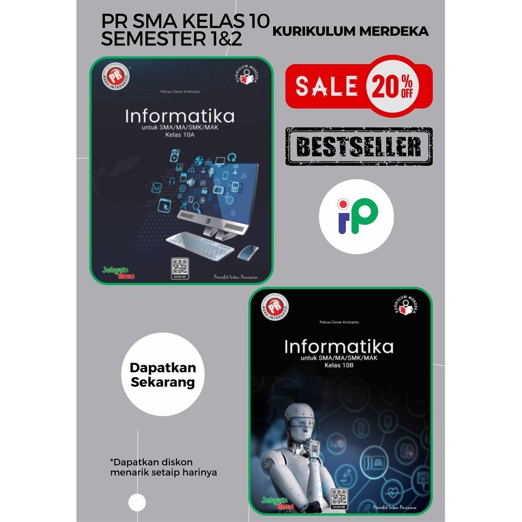 Jual Buku Pr/Lks Informatika Kelas 10/X SMA/Ma Semester 1&2 Kurikulum Merdeka Intan pariwara ...
