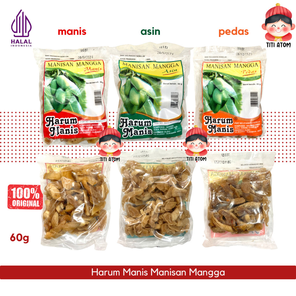 Jual Harum Manis Asinan Manisan Mangga Pencit Manis Asin Pedas 60g ...