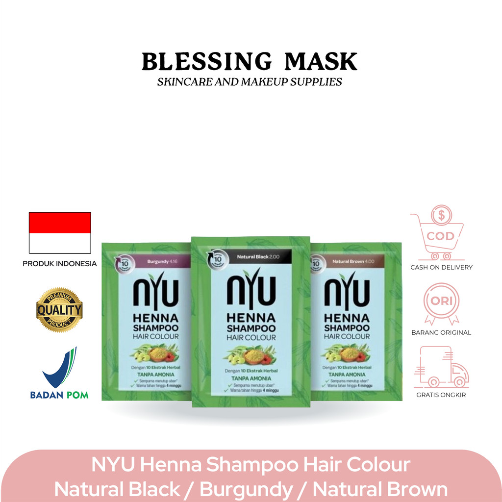 Jual NYU Henna Shampoo Hair Color | NYU Henna Shampoo Permanen | Shopee ...