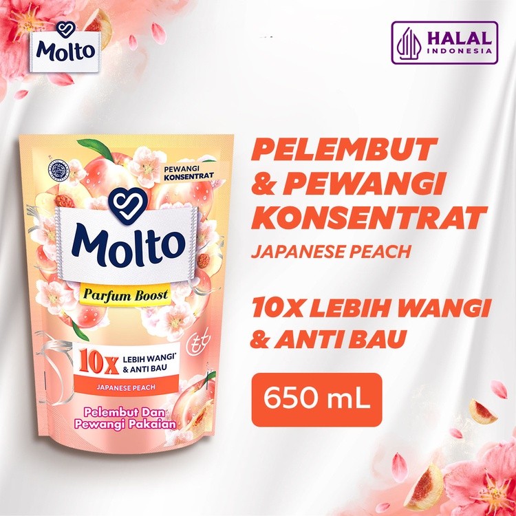 Jual Molto Pelembut & Pewangi Pakaian Softener Konsentrat Parfum Boost Japanese Peach 650 mL ...