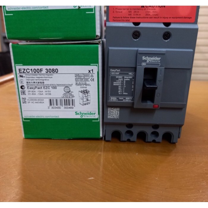 Jual MCCB Schneider EZC100F 3x80A EZC100F3080 EZC 100 F 3P 80A EasyPact | Shopee Indonesia