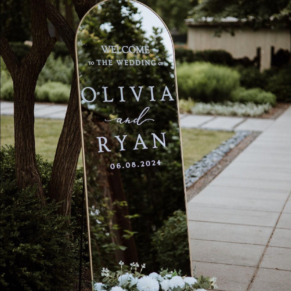 Jual Personalized Mirror Decal Wedding Sign Stickers Welcome To The ...