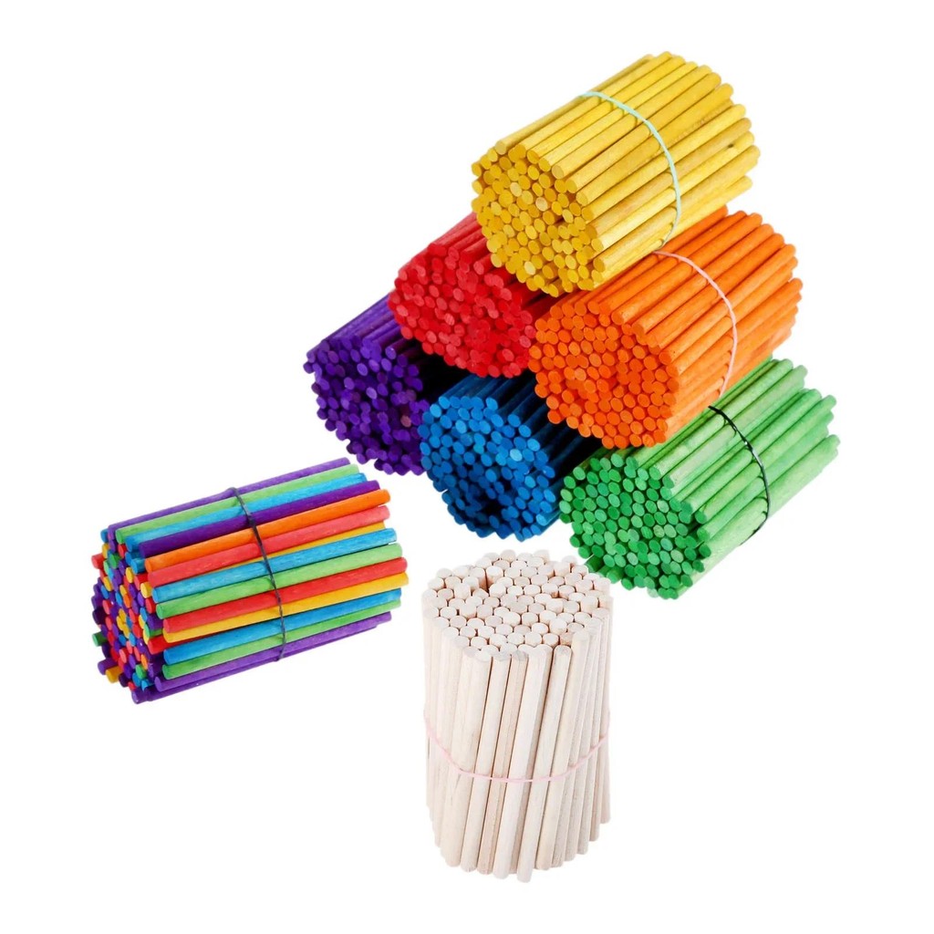Jual 100pcs Counting Sticks Wood Natural/Multi-color Rods Mathematics ...