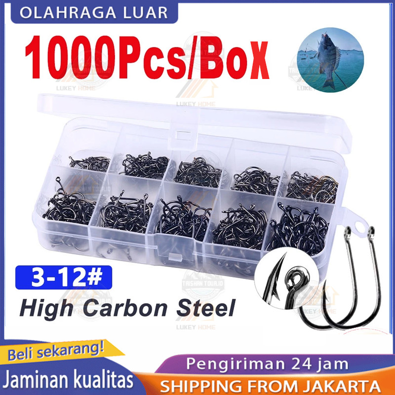 Jual Set 1000 Pcs Kail Pancing Aneka Ukuran Bahan Baja Karbon Dengan ...