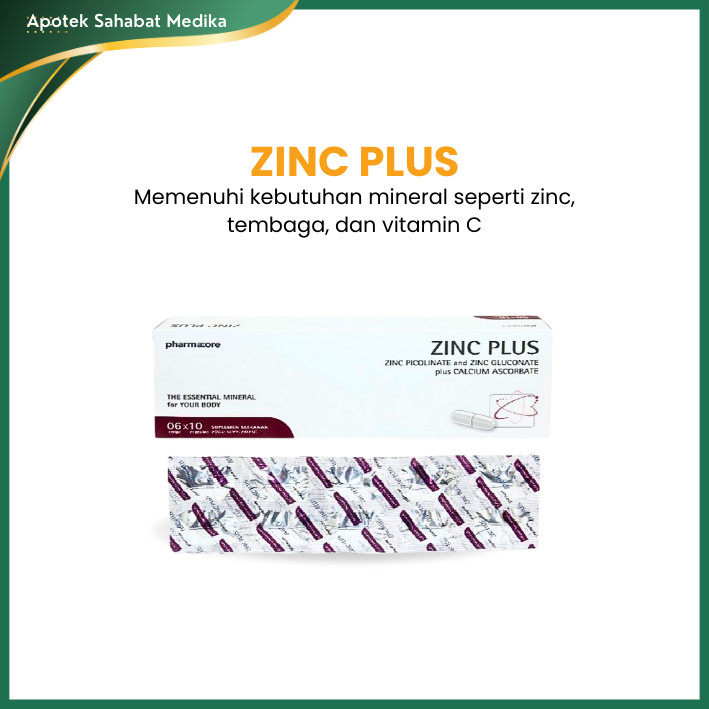 Jual Zinc plus pharmacore strip 10 tablet ( suplemen zinc & calcium ...