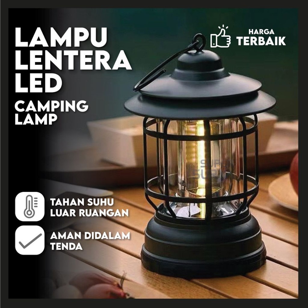 Jual Lampu Lentera Retro Camping 3 COB 300 Lumens Kemah LED Emergency ...
