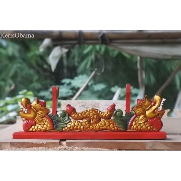 Jual jagrak rak pedang golok keris pancing ukir naga kyu keras akasia ...