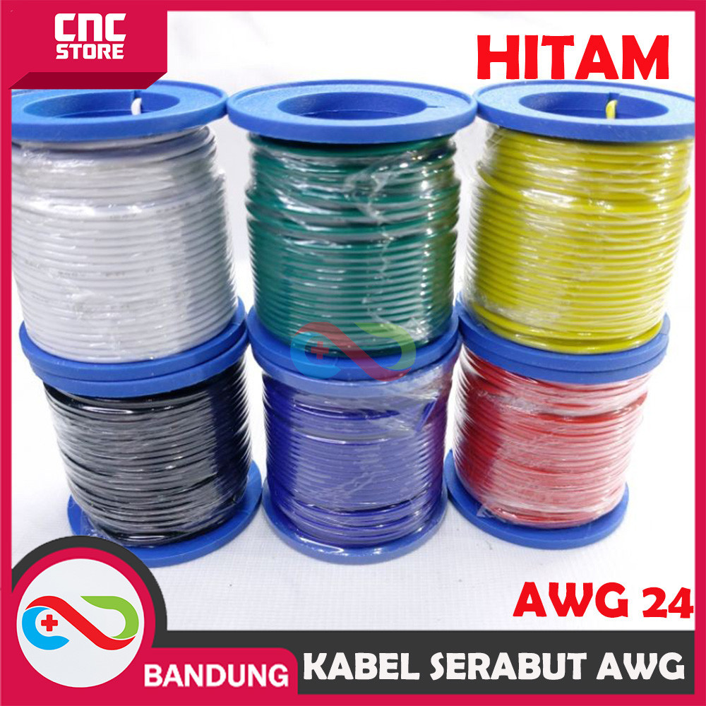 Jual KABEL SERABUT AWG 24 AWG24 HIGH QUALITY HITAM | Shopee Indonesia