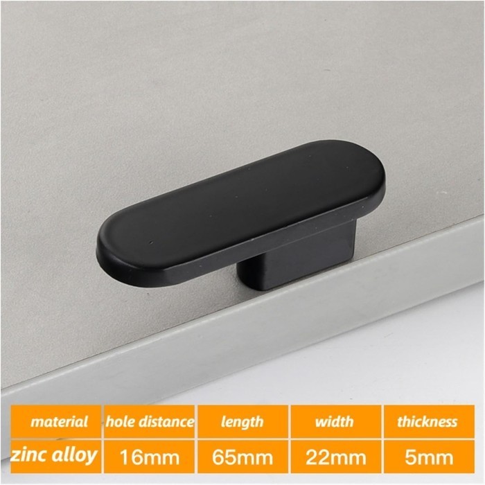 Jual Black Handle Knob Single Tarikan Tunggal Hitam Matte Warhol ...