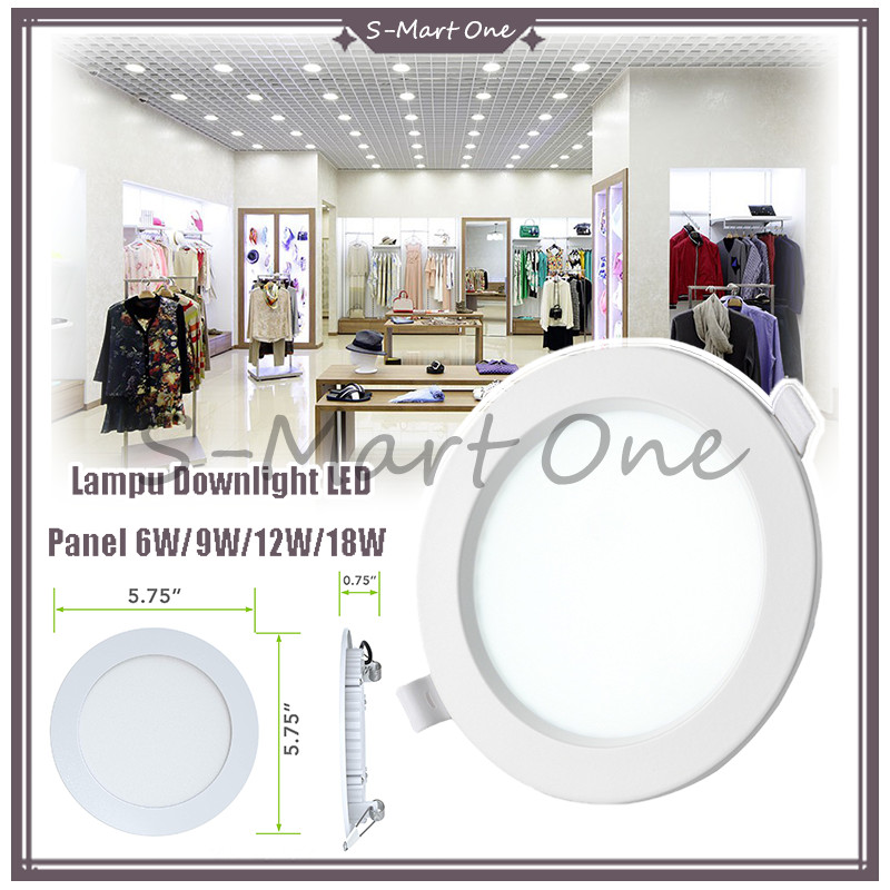 Jual Lampu Downlight LED Panel 6W/9W/12W/18W/Lampu Led /PUTIH Tipis ...