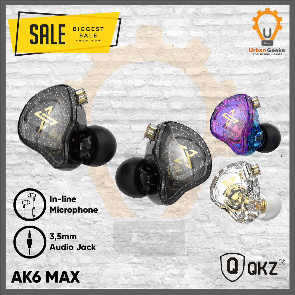 Jual QKZ AK6 MAX Basshead Sport Earphone with Mic alt TRN MT1 KZ EDX ...