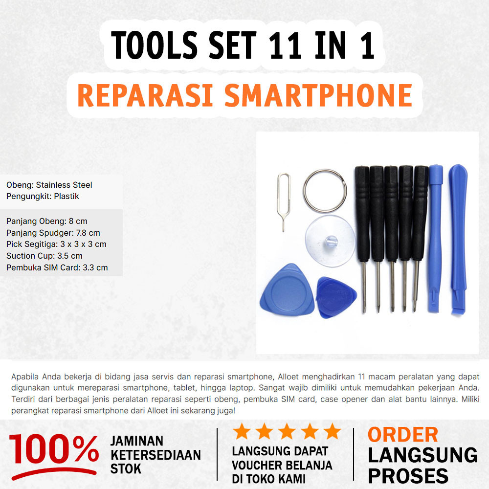 Jual Alat Reparasi Smartphone | 11 in 1 Repair Tool Kit Set - Black ...