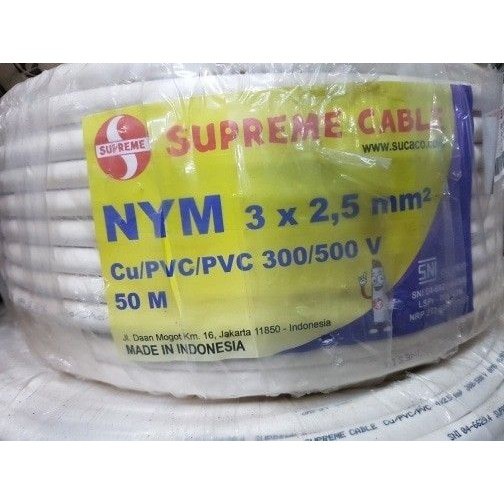 Jual KABEL TUNGGAL NYM 3X2,5MM SUPREME 3X2.5MM ECERAN POTONGAN METERAN ...