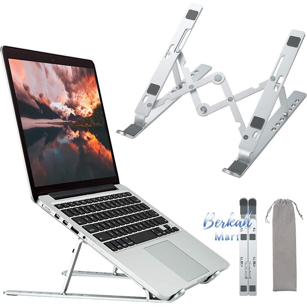 Jual FULL BESI STAND LAPTOP NOTEBOOK IPAD STAINLESS STEEL DUDUKAN LIPAT ...