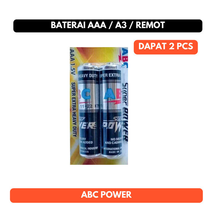 Jual Baterai AAA A3 Battery Batre ABC Super Power Remot AC Remote TV 2 ...
