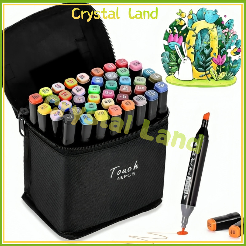 Jual 12/24/48/80 Warna Spidol Brush Pen Animation Markers / Dual Side ...