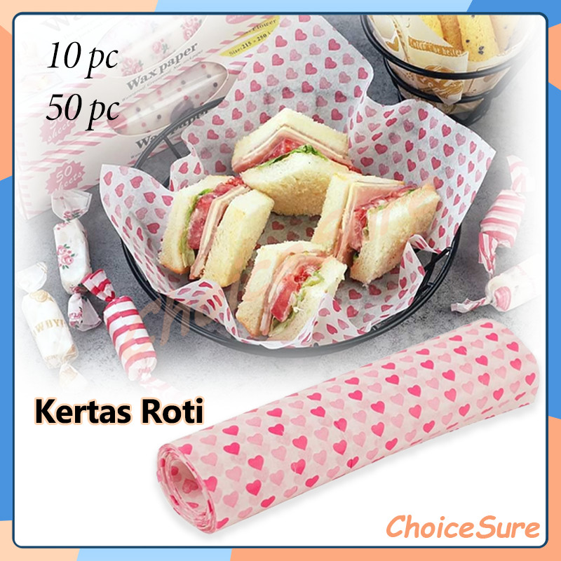 Jual 25x21,5 cm Kertas Nasi / Kertas Roti / Kertas Makanan / Burger Kue ...