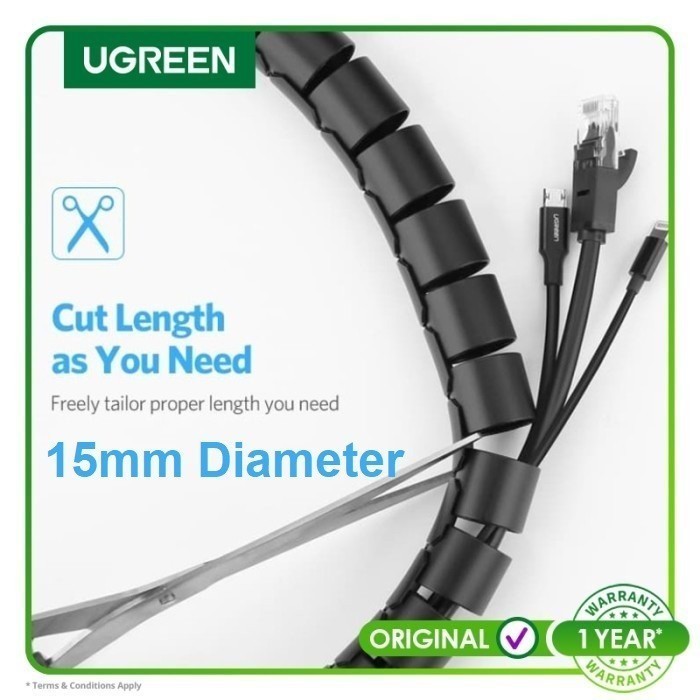 Jual Ugreen Spiral Cable Zipper Organizer Tube 15mm Small Size 30818 ...