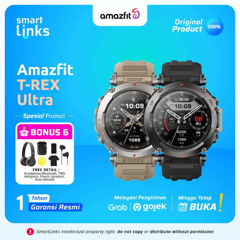 Jual Amazfit T-Rex Ultra Smartwatch AMOLED GPS TRex Ultra Garansi Resmi | Shopee Indonesia