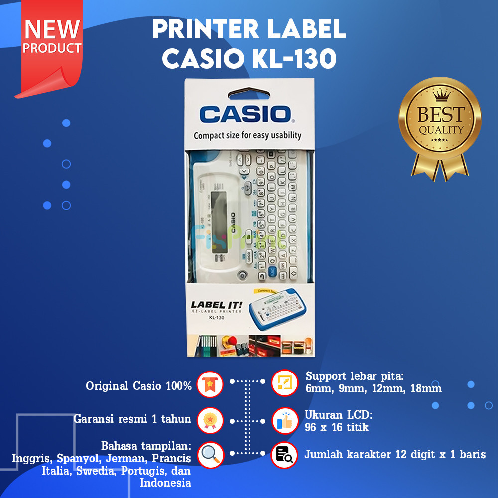 Jual Casio KL 130 Mesin Label Printer Labeling Garansi Resmi Original New | Shopee Indonesia