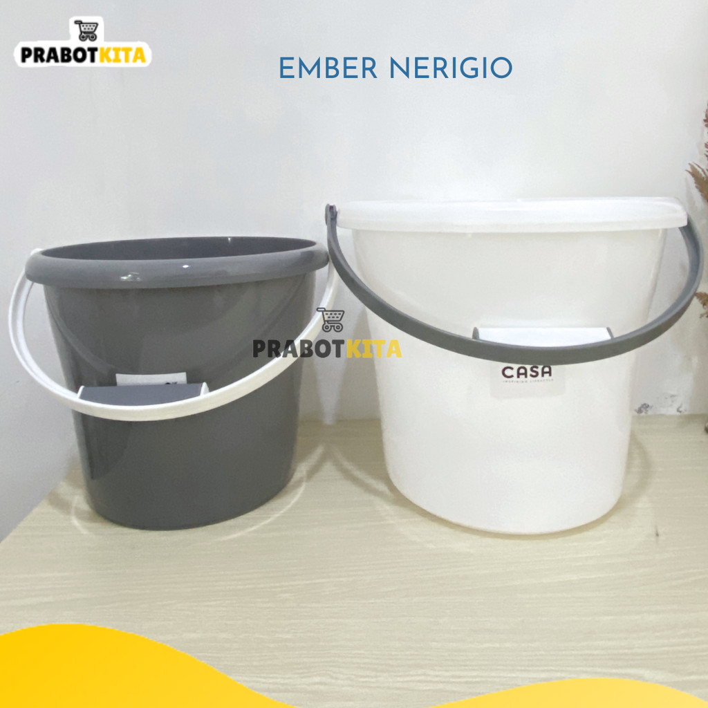 Jual Ember Plastik Putih Abu Aesthetic Nerigio / Ember Cuci Tanpa Tutup ...