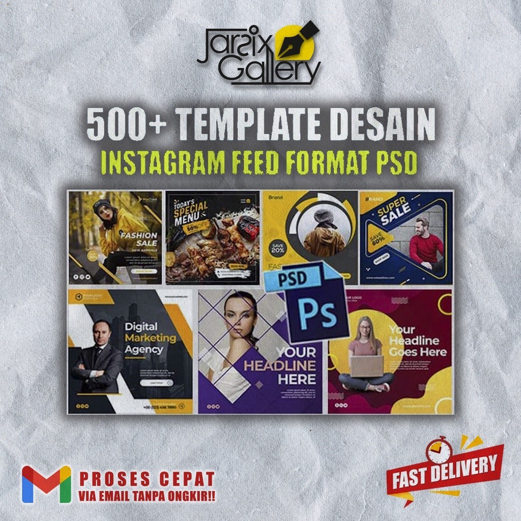 Jual 500+ Template Design Feed Instagram IG Format Photoshop PSD Siap ...