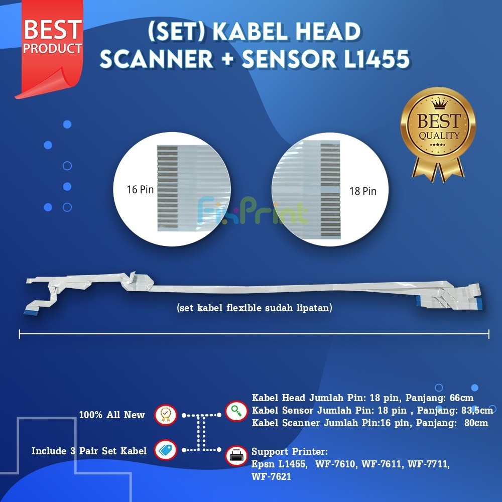 Jual (SET) Kabel Head + Scanner + Sensor L1455 New, Cable Flexible ...
