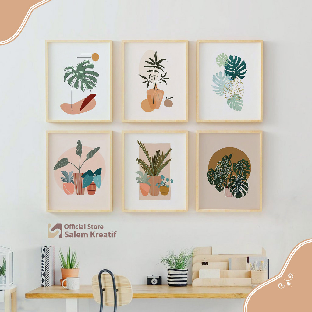 Jual Bingkai Poster A4 Pajangan Dinding Abstract | Pajangan Frame Kayu ...