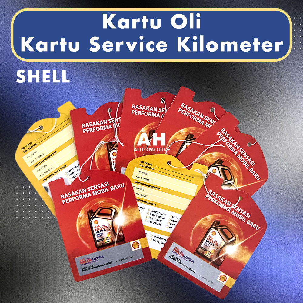 Jual Kartu Oli Kartu Service Catatan Kilometer Shell Helix Tag Label Servis Indikator Pengingat ...