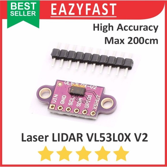 Jual Modul Sensor Jarak Laser VL53L0X V2 LIDAR TOF Range Distance ...