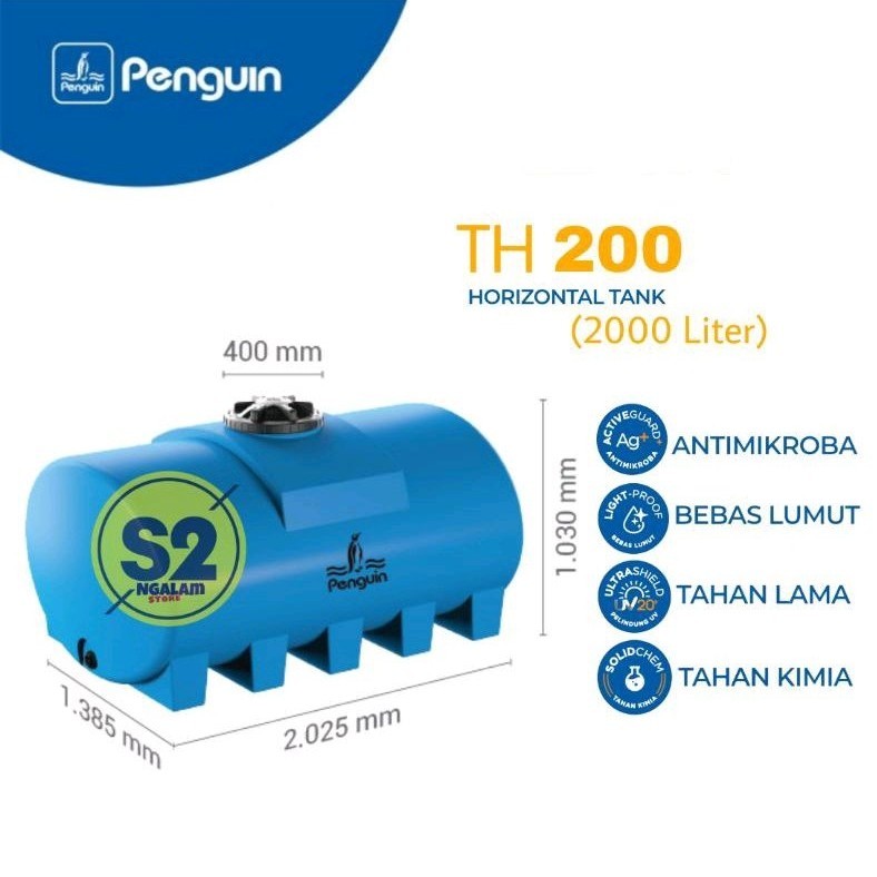 Jual Tandon Air - PENGUIN TANGKI HORIZONTAL TH 200 (Invoice) | Shopee ...