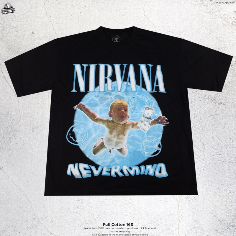Jual T-Shirt Nirvana Nevermind - Oversized Boxy Model 16S Heavy Cotton | Shopee Indonesia