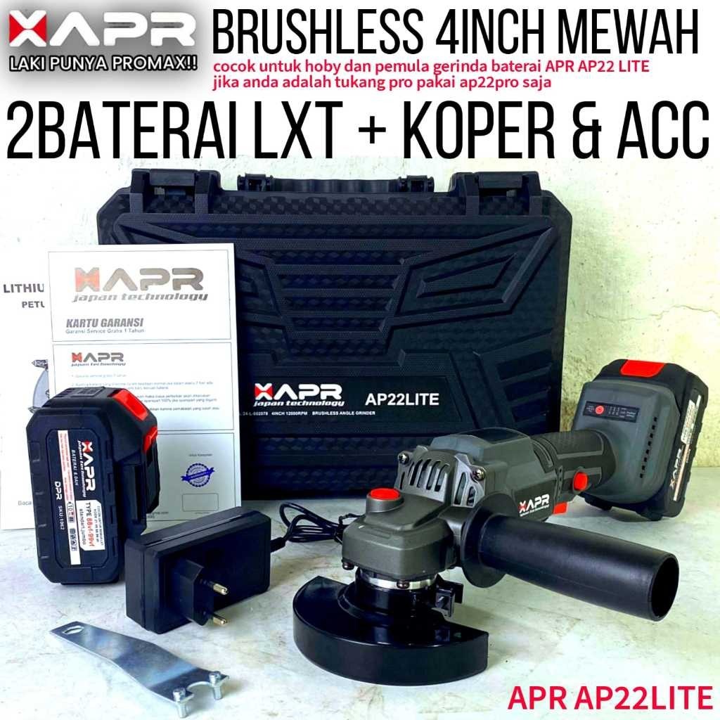 Jual MESIN GERINDA BATERAI APR AP22 LITE BRUSHLESS 4Inch 12000rpm ...