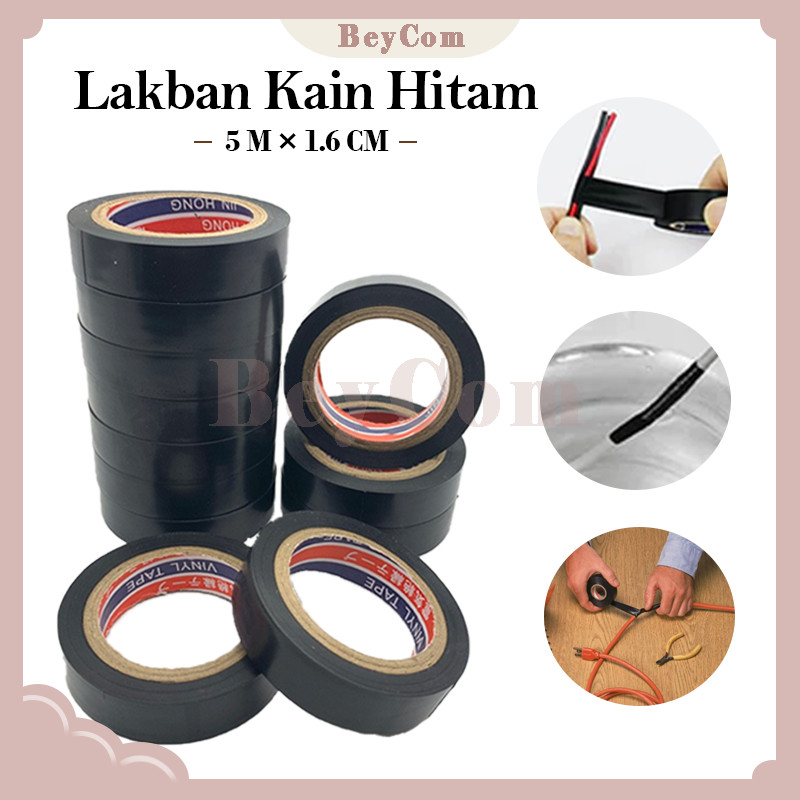 Jual Isolasi Kabel Hitam Lakban/Rekat Isolasi Listrik/Hitam Duct Tape ...