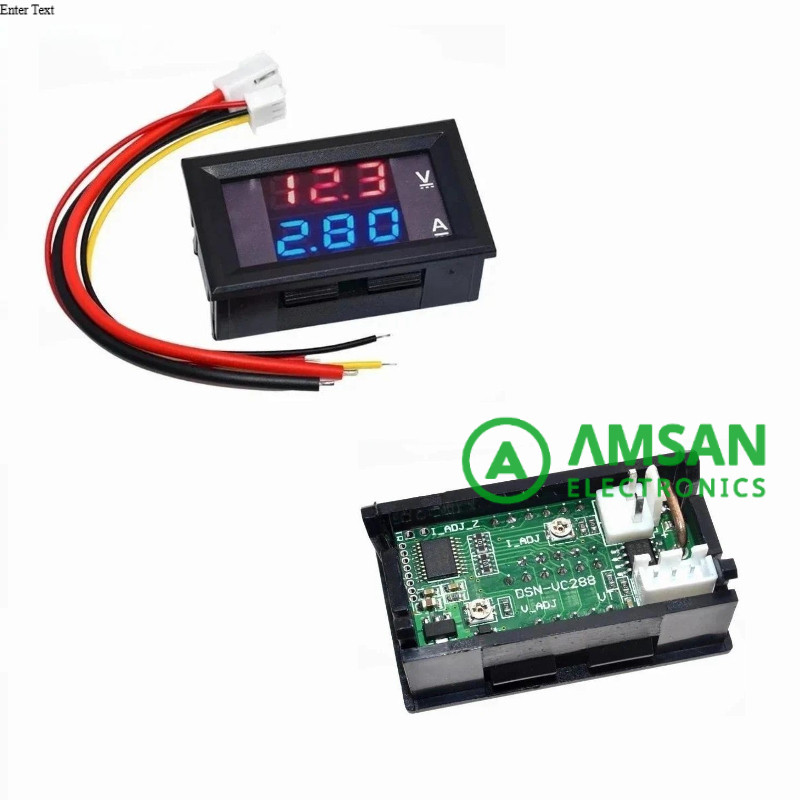 Jual DC 0-100V 10A Digital Voltmeter Ammeter Dual Display Voltage Detector Current Meter Panel ...