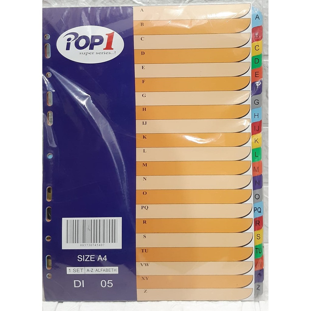 Jual DIVIDER / PEMBATAS ORDNER / INDEX POP 1 ABJAD A-Z A | Shopee Indonesia