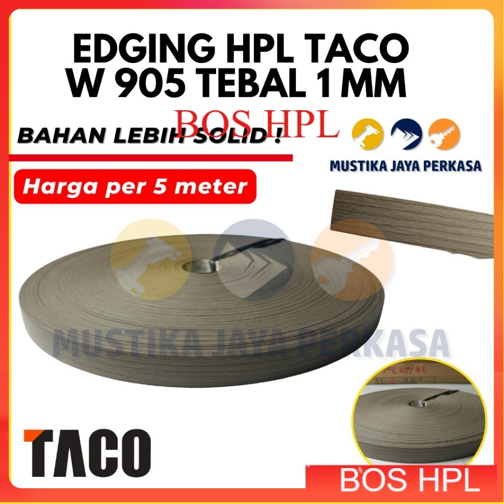 Jual Per 5 Meter Edging Taco W 905 1 x 22 Mm Woodgrain HPL TH 905 J 2 Cm | Shopee Indonesia