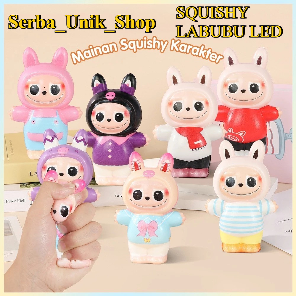 Jual Mainan Squishy Labubu LED Pencet Slowmo Labubu Lucu Mainan Pencet ...