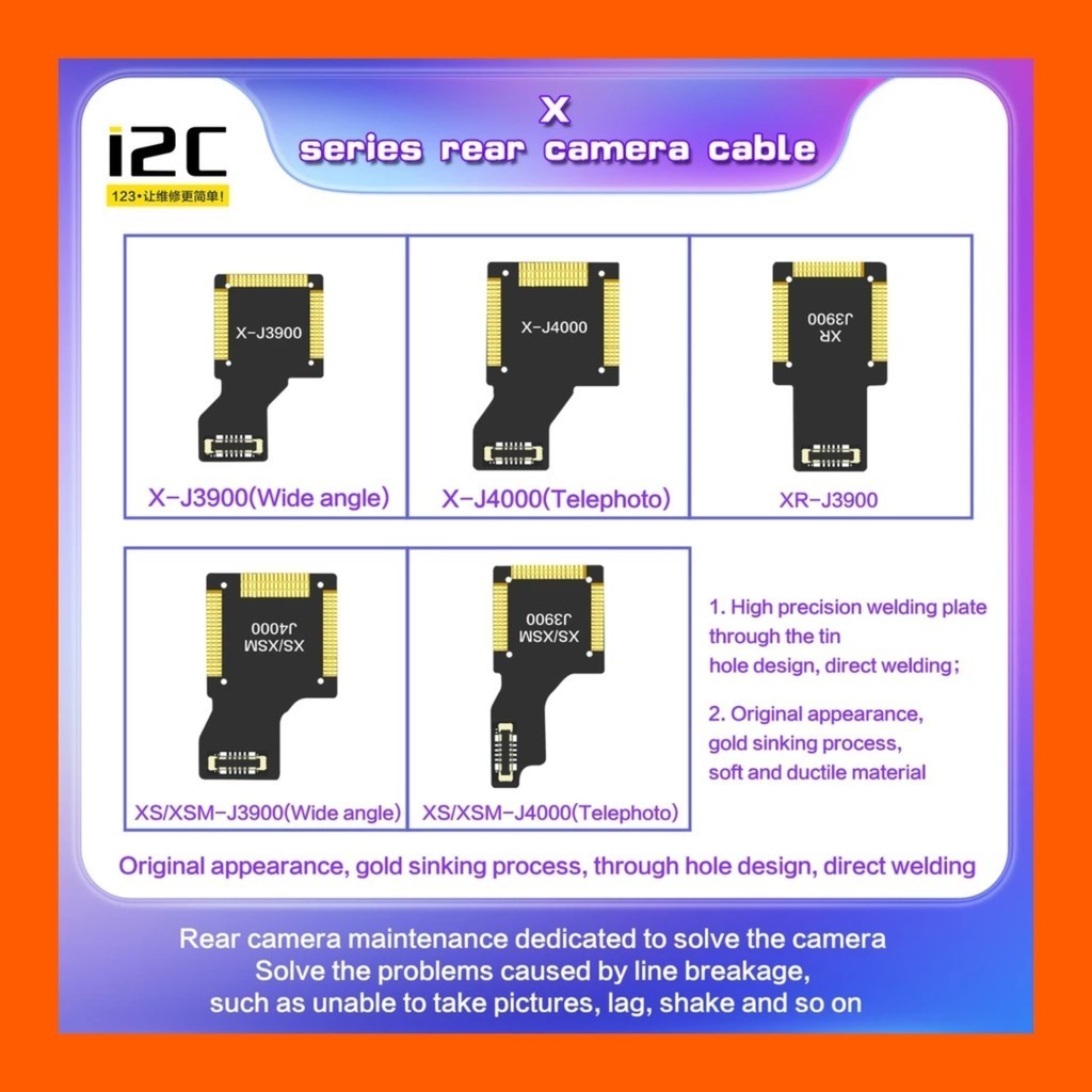 Jual FLEXIBLE KAMERA BELAKANG i2C FLEXIBLE REAR CAMERA SERIES X/XR/XS ...