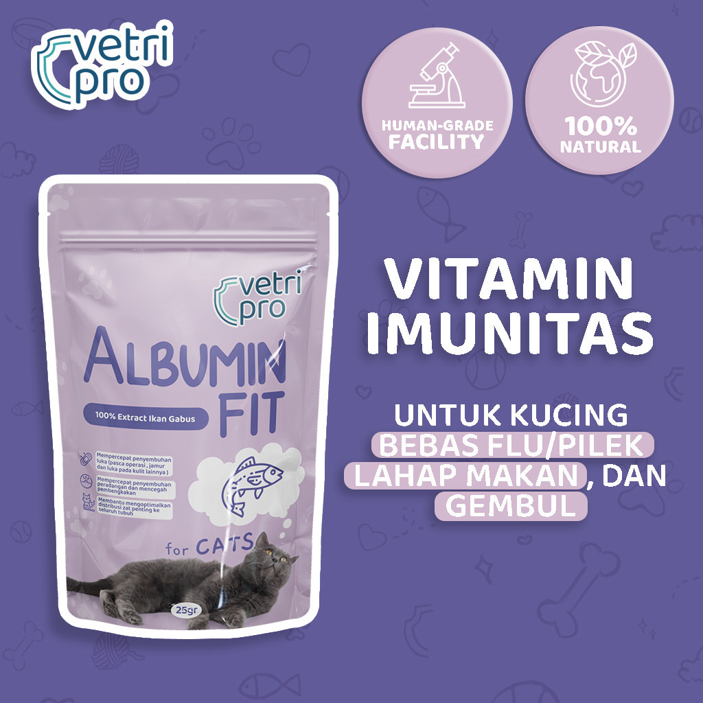 Jual VETRIPRO Vitamin Kucing Imunitas Albumin Fit 25gr | Shopee Indonesia